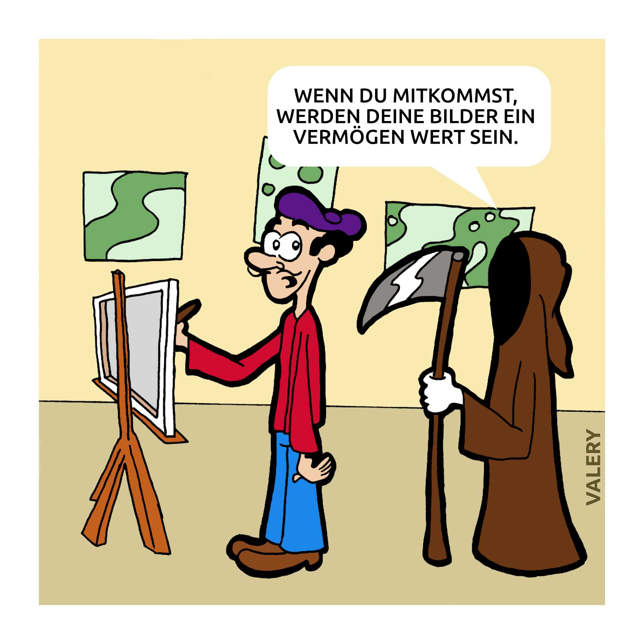 Künstler Tod Cartoon – ECKIGE BILDER